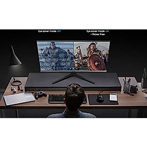 SAMSUNG 24" FHD Monitor with Bezel-LESS Design - LS24R350FHNXZA, Dark Blue Gray