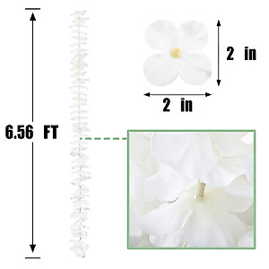 COOWAS 10 Pack (Total 65.6Ft) Artificial Silk Wisteria Hanging Flowers Garland for Home Bedroom Office Garden Wedding Party Wall Decor White