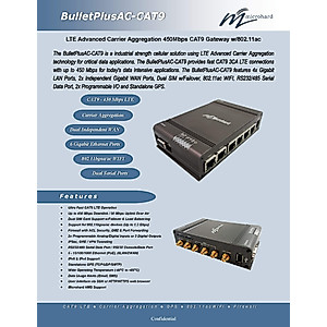BulletPlusAC-CAT9 - LTE Advanced Carrier Aggregation 450Mbps CAT9 Gateway w/802.11ac (AC Adapter)