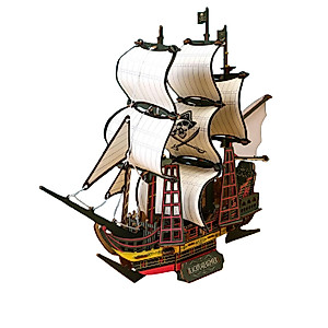 SHITENG Laser Cutting Wood Model 3D Puzzles for Adults, Pirate Ship Model Puzzles for Adults and Kids, Desk Decor Building Kits Brain Teaser Hobby Gifts for Women and Men(Pack of 2)