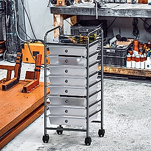 SimpleHouseware 8-Drawers Rolling Storage Cart, Chrome