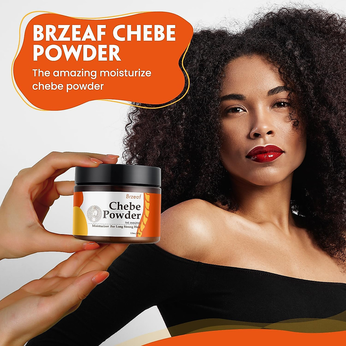 Brzeaf Natural Chebe Powder for Hair Growth from Chad(65g), African Chebe Powder- Super Moisturizing & Promote Hair Growth, Chebe Powder for All Hair Types, Deter Hair Breakage