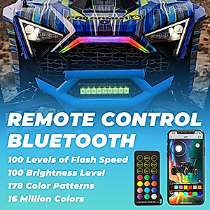 omotor RGB Flowing Turn Signal Light, Front Accent Light LED Center Grill Fang Light Compatible with 2020 - 2023 Polaris RZR PRO XP / 4 PRO R Turbo R RZR PRO XP Light