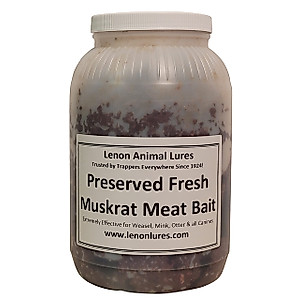 Lenon's Fresh Muskrat Meat Bait for Weasel, Mink, Otter and Raccoon (8 oz Jar)