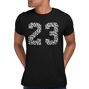 Shirt to Match Retro Jordan 23 Elephant Print Men's Graphic T Shirt, 23 Elephant Print Graphic Tee to Match Jordans Black