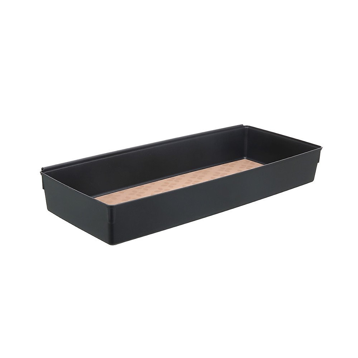 Rubbermaid No-Slip Interlocking Drawer Organizer, 6 x 15-in, Black with Gray Base (1994535)