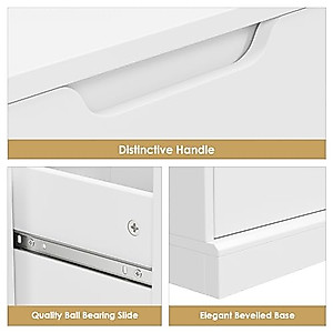 HOSTACK Modern 6 Drawer Dresser for Bedroom, Tall Chest of Drawers with Storage, Large Wood Storage Chest Organizer with Cut-Out Handle, Accent Storage Cabinet for Living Room, Entryway, Classic White
