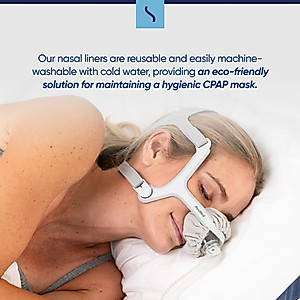 Snugell Universal Nasal CPAP Mask Liners - 4-Pack - Gray - Ultra Soft Cotton Fabric - Compatible with Most Major Nasal Masks - Reusable & Washable - Helps Maintain Mask Cool and Dry