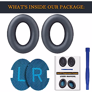 SoloWIT Protein Leather Earpads Cushions for Bose Headphones, Replacement Ear Pads for Bose QuietComfort 15 QC15 QC25 QC2 QC35/Ae2 Ae2i Ae2w/SoundTrue & SoundLink Around-Ear Series - Titanium