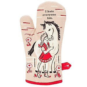 Blue Q Oven Mitt ~ I Hate Everyone Too. Super-Insulated Quilting, Comfy, Natural-Fitting Shape, 100% Cotton. (I Hate Everyone Too)