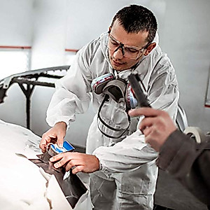 INCLY Respirator Half Face Cover For Chemicals & Paint with Goggles and Asbestos, Safe Breathing For Against Dust, Organic Vapors, Gas, Smoke, Fire, Painting, Sanding