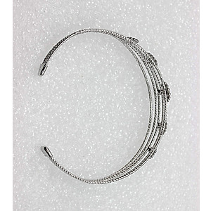 Faship Gorgeous Navy Blue Crystal Art Deco Floral Cuff Bracelet - Navy Blue