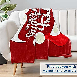 Christmas Santa Claus of Red Hat Moustache Prints Soft Warm Cozy Blanket Throw for Bed Couch Sofa Picnic Camping Beach, 150×100cm