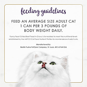 Purina Fancy Feast Grilled Wet Cat Food Beef Feast in Wet Cat Food Gravy - (Pack of 24) 3 oz. Cans