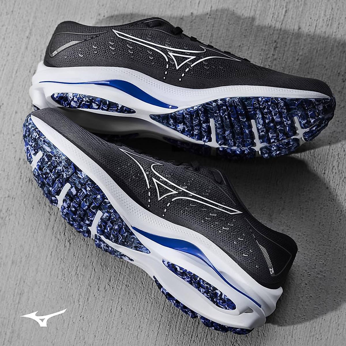 Mizuno Men's Wave Rider 25 | Neutral Support Running Shoe |Eco Friendly Materials | Obsidian | US 10