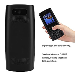 Pomya Buttons Cellphone, Dual Card Dual Standby Cellphone,1.77inch Screen Dual Card Dual Standby 3000 MAh Battery Buttons Cellphone 100-240V US (Black)