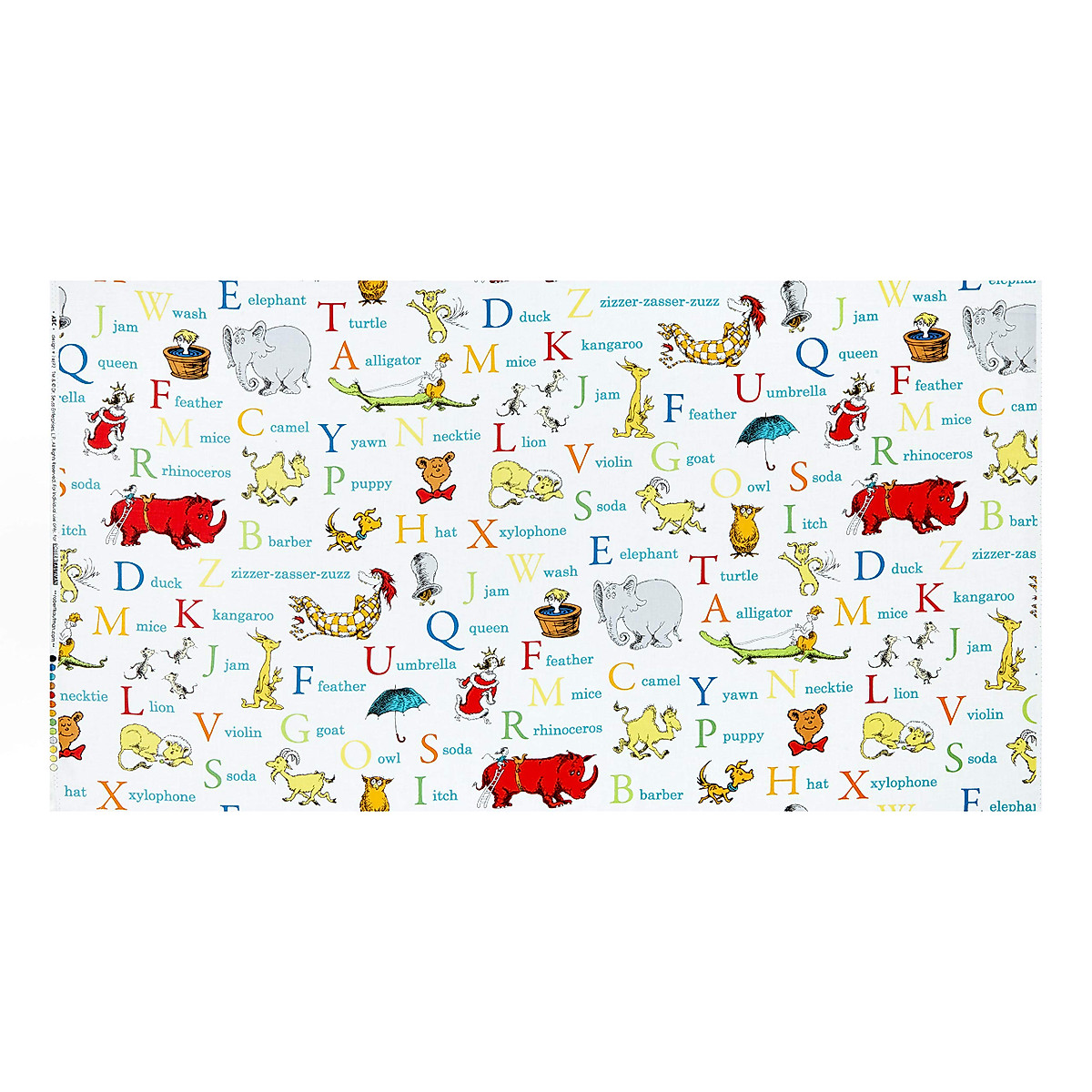 Dr. Seuss ABC Alphabet Words Adventure, Fabric by the Yard