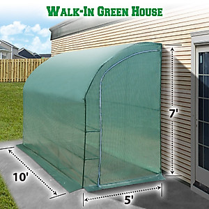 Strong Camel Greenhouse Walk in Outdoor Portable Green House UV Protected Plant Gardening Greenhouse, 10'x5'x7' (Green)
