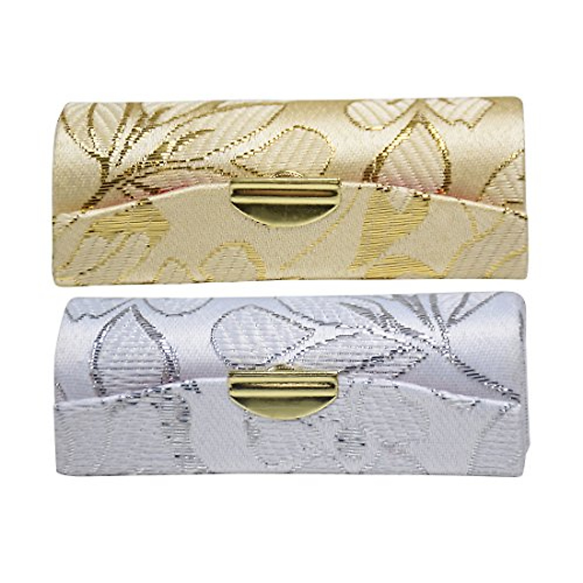 Elegant Ladies Lipstick Case with Mirror Purse Lip Stick Holder - Set of 2