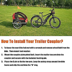 Bike Trailer Hitch Connector, Upgraded Bike Trailer Hitch Coupler Attachments Universal Bike Trailer Hitch Coupler for Instep & Schwinn Bike Trailers