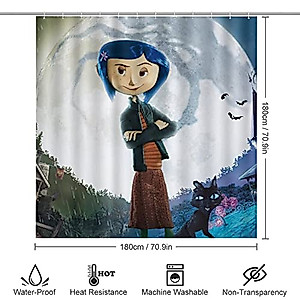 Woodyotime Co.ra.line Shower Curtain Sets 4 Piece Bathroom Set Shower Curtain Non-Slip Rugs Toilet Lid Cover Bath Mat Bathroom Decor