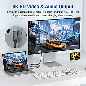 USB C to USB C 3.2 Gen2x2 Cable 100W, 20Gbps Right Angle 4K@60Hz Video Cord, Super Soft 90 Degree Type-C Data Cable with E-Marker for Thunderbolt 3/4, MacBook, iPad Pro, iPhone 15 Pro, Switch (1.64FT)