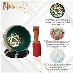 Tibetan Singing Bowl Set - Easy To Play Authentic Handmade For Meditation Sound 7 Chakra Healing by Tibetan Handicrafts