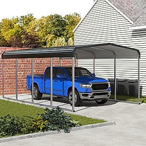 Betterhood 12x20 FTHeavy Duty Metal Carport with Galvanized Steel Roof and Metal Carport Kits, Outdoor Carport Canopy Enhanced Base, Multi-Purpose Extra Large Car Shelter for Car, SUV, Truck and Boat