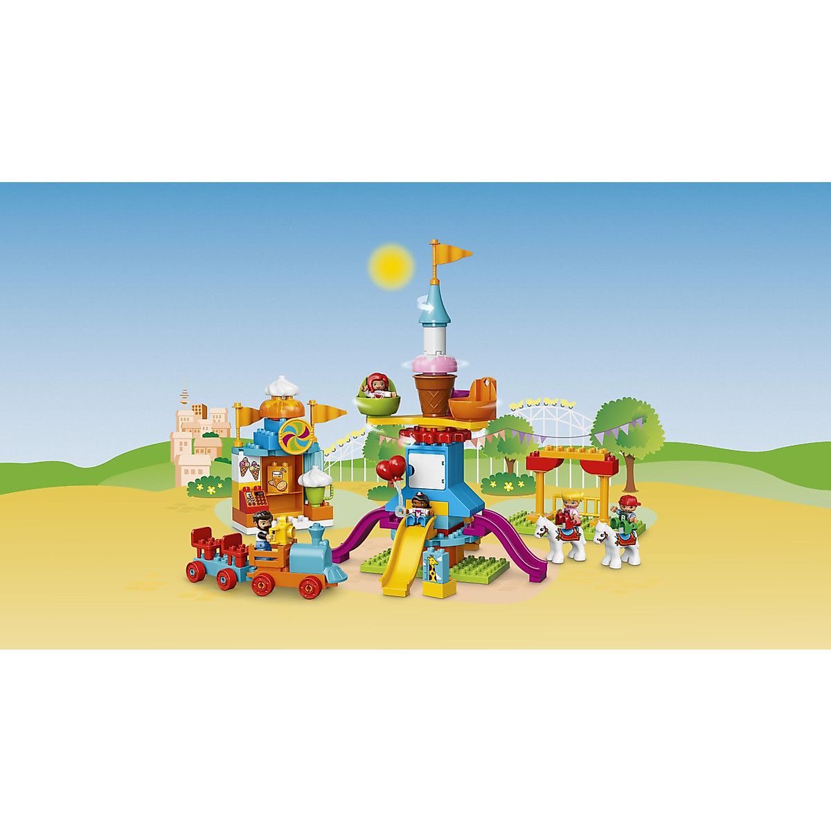 LEGO DUPLO Town Big Fair 10840 Role Play and Learning Building Blocks Set for Toddlers Including a Ferris Wheel, Carousel, and Amusement Park (106 pieces)