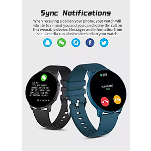 Smart Watch 2022 for Woman and Men, 1.28 ich Full Screen Touch, Activity Trackers Compatible iOS/Android, IP68 Waterproof, Black 1.28 inch VMX1 0