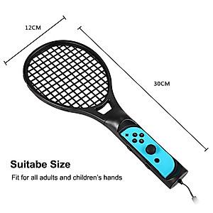Switch Tennis Racket for Mario Tennis Aces, Twin Pack Nintendo Switch Joy-Con Controller for Tennis World Tour Game Accessories, Realistic Experience as Gifts for Kids and Adults