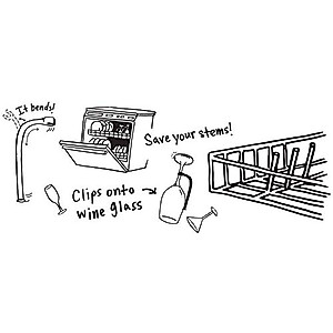 Stemware Saver,Silicone Wine Glass Holder,4 Flexible Dishwasher Attachments Set for Wine or Champagne Glasses (Purple), PIBM