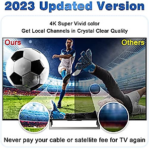 TV Antenna, Digital TV Antenna Indoor for Smart TV, 360° Reception & 2023 Amplifier Signal Booster HDTV Antenna, Long Range Reception - Support 4K 1080p Fire tv Stick and All TV's - 18ft Coax Cable