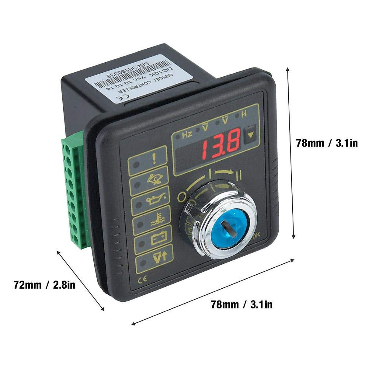 YWBL-WH Generator Controller Module DC10K Engine Manual Start Generator Controller Control Module Control Panel,