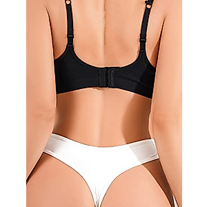 Banamic Womens Panties Thong Lace G-String T-Back Panties Strappy Panties Sexy White