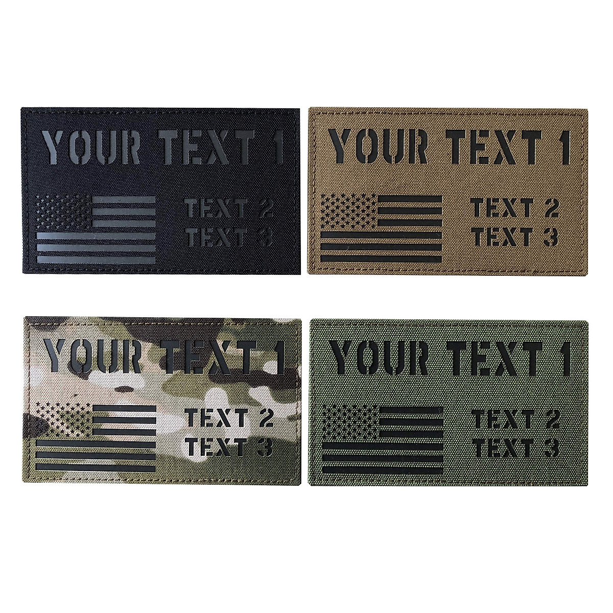 Custom Large 5x3 Inch Infrared IR Laser Cut ID Panel Patch Callsign Patch IR Flag Patch