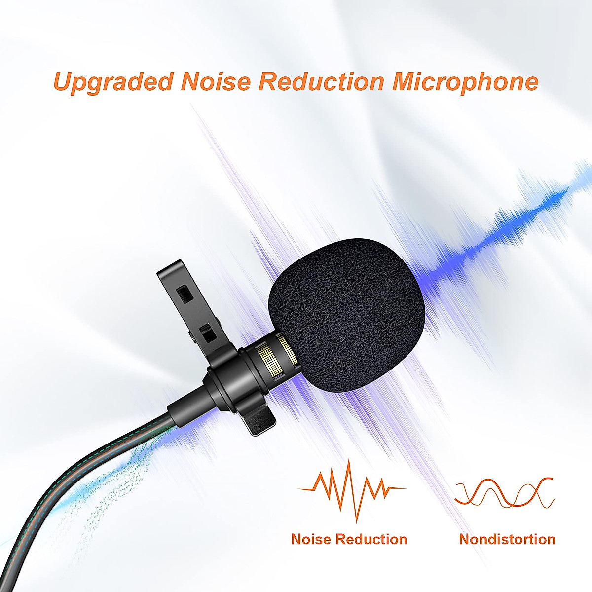Lavalier Lapel Microphone Complete Set - Professional Omnidirectional Condenser Grade Audio Video Recording Mic for Android/iPhone/PC/Camera for Interview, YouTube, Video Conference, Podcast