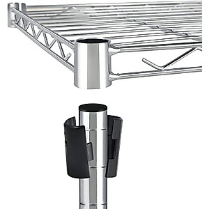 YSSOA HealSmart 4-Tier Heavy Duty Storage Shelving Unit,Chrome,35.43" D x 17.72" W x 65.35" H, 2 Pack