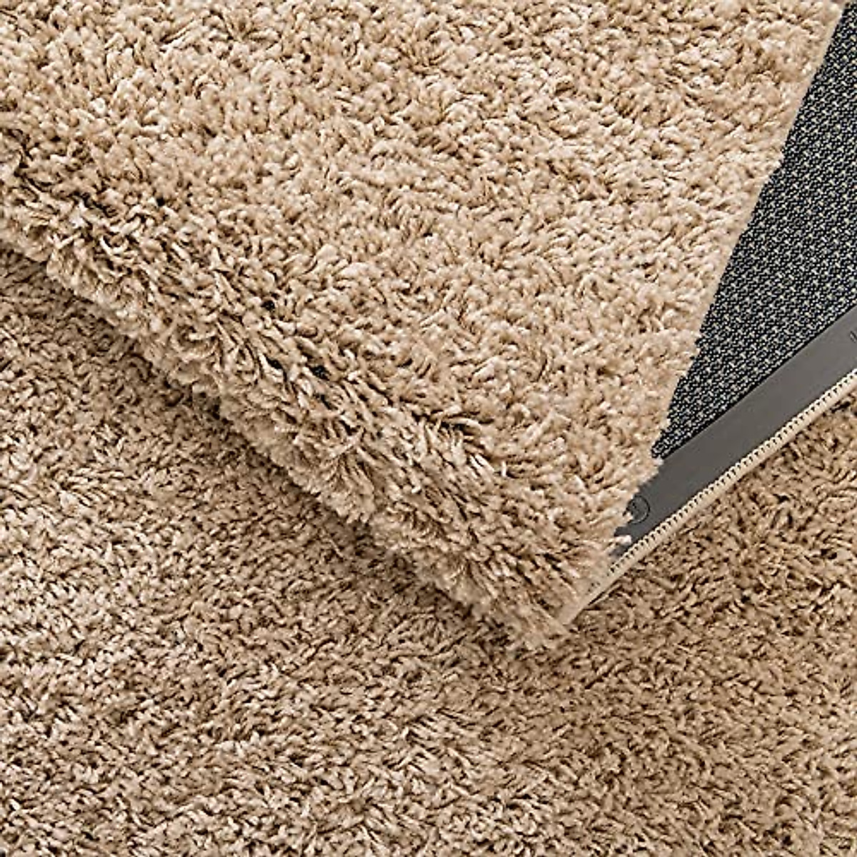 Rugs.com Everyday Shag Rug  –  Taupe Shag Rug Perfect for Bedrooms,Dining Rooms,Living Rooms and More,Beige,7'x10'