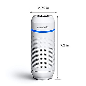 Munchkin® Portable Air Purifier, 4-Stage True HEPA Filtration System Eliminates 99.7% of Micro-Pollutants, White