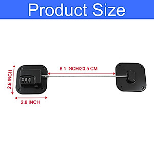 Hitefu 2PCS Refrigerator Lock Combination, 3 Number Digital Refrigerator Lock, Adhesive Freezer Door Lock for Child Safety, Suitable for Fridge, Drawer, Cabinet, Window and More(Black)