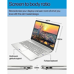 HP 15.6 Inch Business Laptop, AMD Ryzen 7 5700U, Windows 11 Pro, 32GB RAM, 1TB SSD, Full-Size Keyboard, WiFi 6, Bluetooth, Silver, PCM