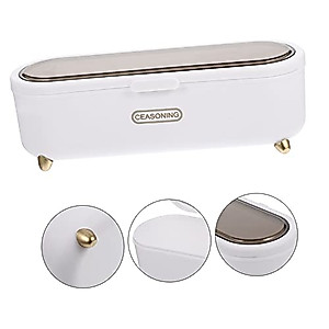 TOGEVAL 4pcs box Seasoning Drawer Home Straw and with Lid Clear Cutlery Countertop Fork Containers For Portable Container Organizer Holder Plastic Dinnerware Cover Delicate Flatware