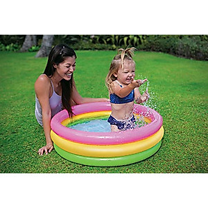Intex 2.8ft x 10in Sunset Glow Inflatable Colorful Baby Swimming Pool (2 Pack)