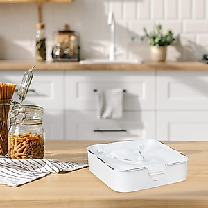 AuldHome White Enamel Napkin Holder, Distressed Rustic Napkin Dispenser