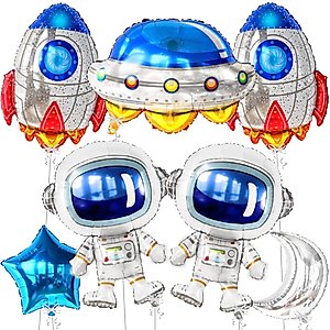 KatchOn, Large Astronaut Space Balloons Set - 37 Inch, Pack of 7 | Space Themed Balloons for Space Birthday Decorations | Outer Space Balloons | Astronaut Balloons for Space Themed Party Decorations