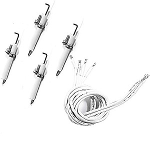 BBQ Future Exact Durable Igniter Kit Replacement for CharGriller, Cuisinart and Others Gas Grill Models with 4-Pcs Ceramic Electrode and 4-Pcs Ignitor Wire