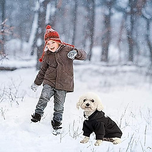 Dog Hoodie Pet Clothes - Security Printed Pet Sweaters with Hat Soft Cotton Coat Winter for Small Medium Large Dogs Cats