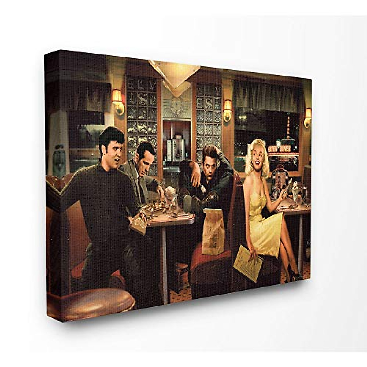 Stupell Industries Diner Dinner Vintage Hollywood Movie Star Classic Illustration, Design by Artist Jadei Graphics Wall Art, 30 x 1.5 x 40, Canvas
