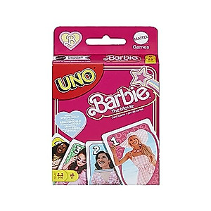 UNO Barbie The Movie Card Game, Inspired by the Movie for Family Night, Game Night, Travel, Camping and Party